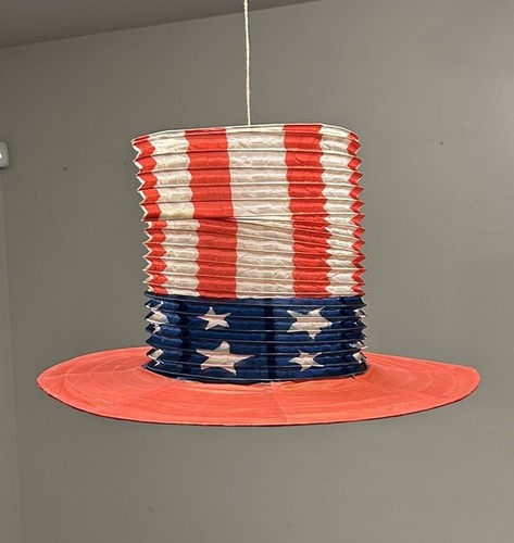 Rare VTG Patriotic Uncle Sam Top Hat Paper Lantern Hanging Decor ...