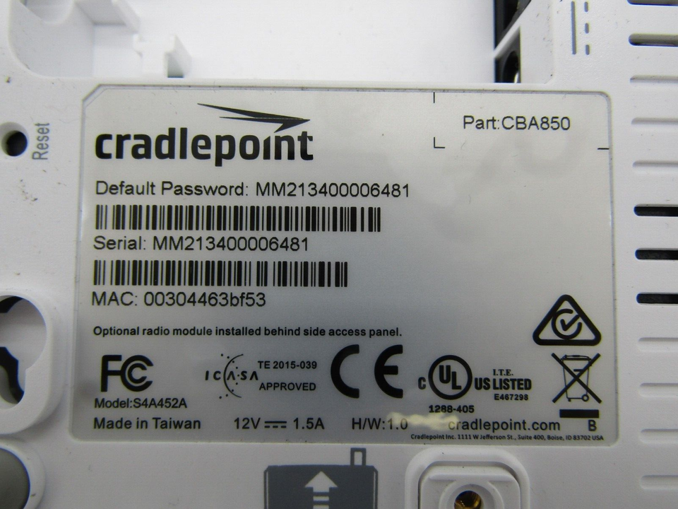Cradlepoint S4A452A CBA850 4G LTE Cellular Broadband Router PoE w ...