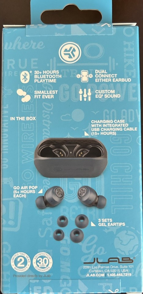 JLab Audio Go Air True In Ear Wireless Headphones - Blue 812887019200| eBay