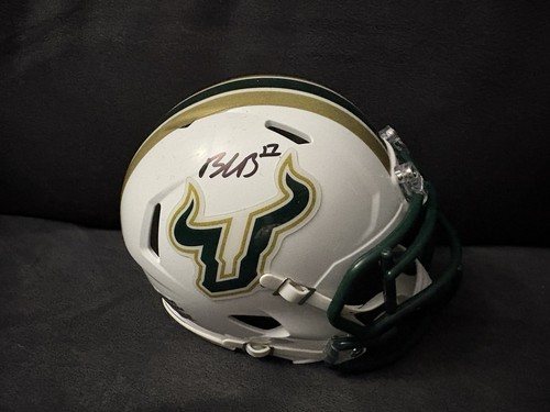 BYRUM BROWN SIGNED USF SOUTH FLORIDA BULLS FOOTBALL MINI HELMET PROOF ...