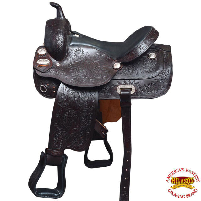 HILASON 15" Western American Leather Draft Horse Saddle Trail Pleasure ...