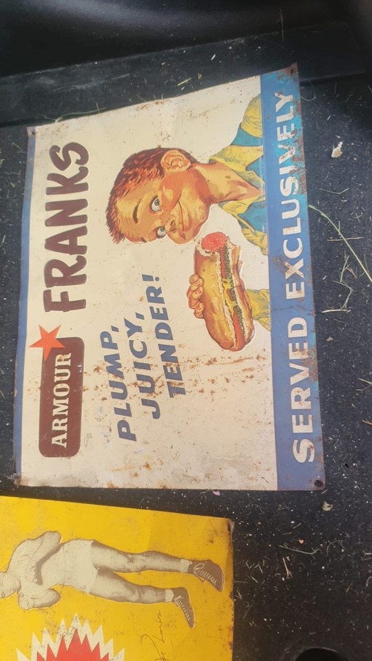 vintage signs original enamel, blushing vegetables + our franks+joe ...