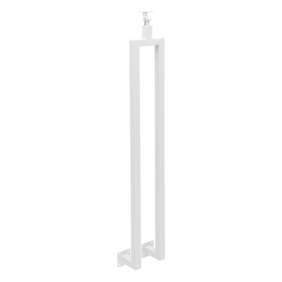 4-Pack 39" White U-Shaped Stair Railing Posts Side Mount Iron Balusters ...