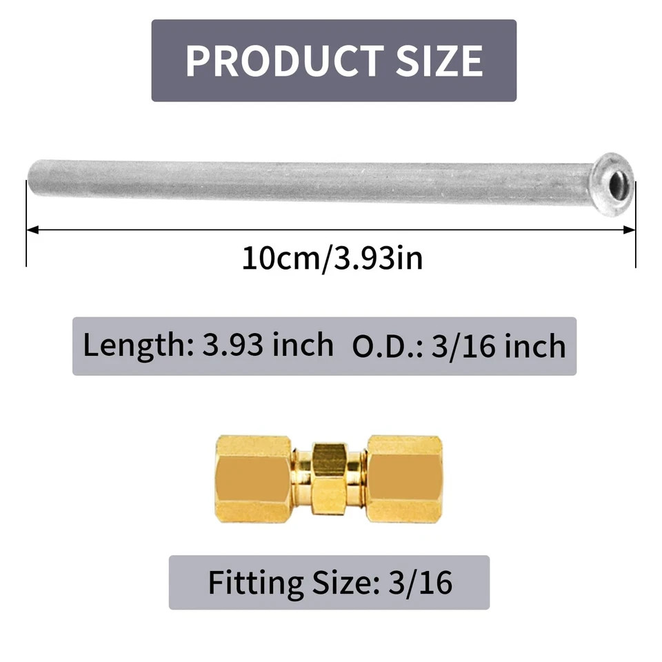 Brake Line Repair Kit 3/16 Stainless Steel 4 Compression Unions ...
