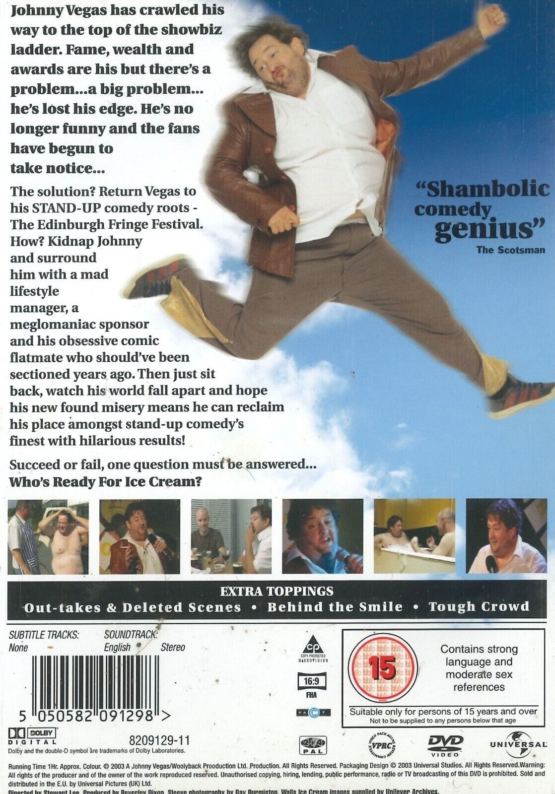Johnny Vegas: Who's Ready for Ice Cream? (2003) DVD, Johnny Vegas, Tony ...