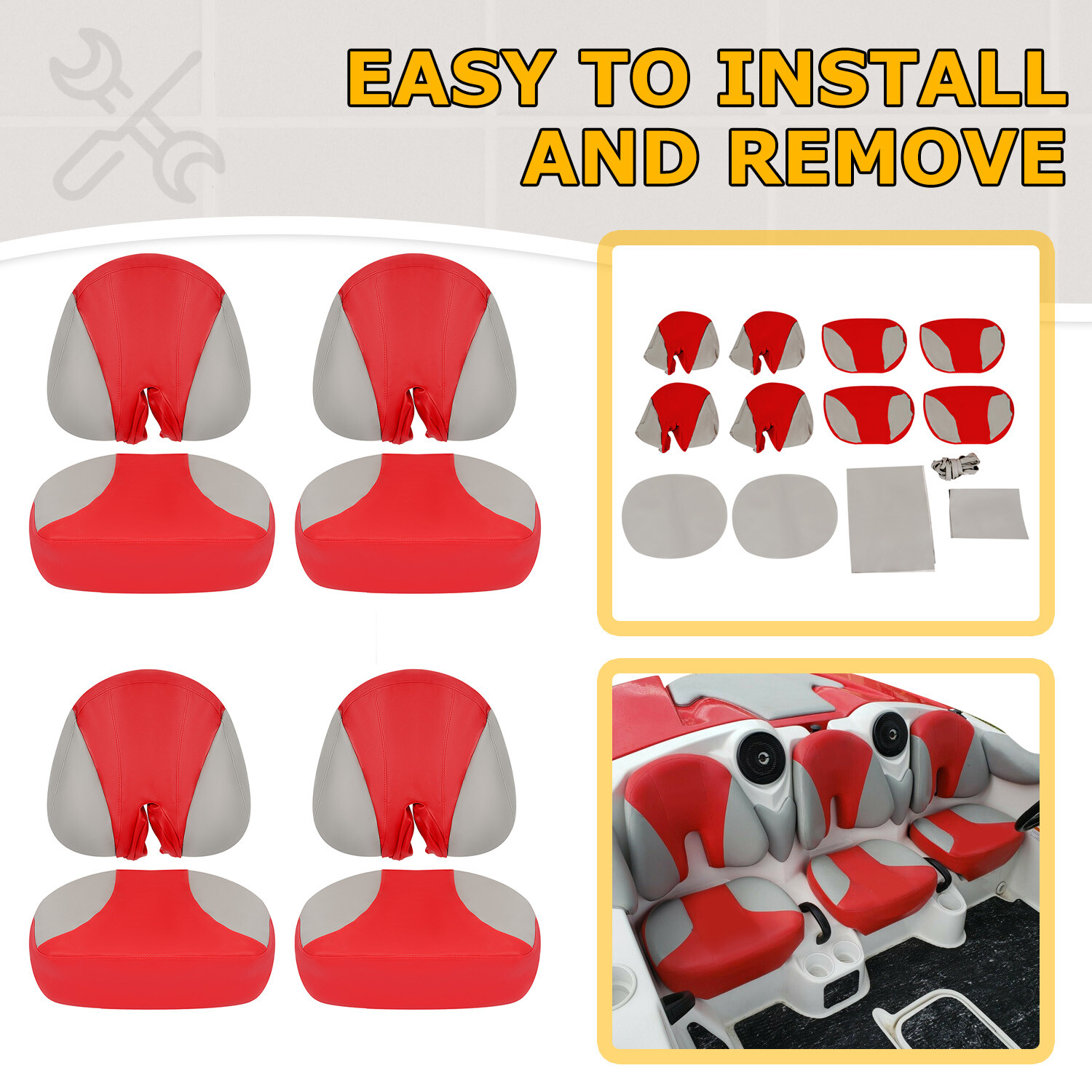 Full Set PVC Seat Covers For Sea-Doo Speedster 150 (4-seat models) 2007 ...
