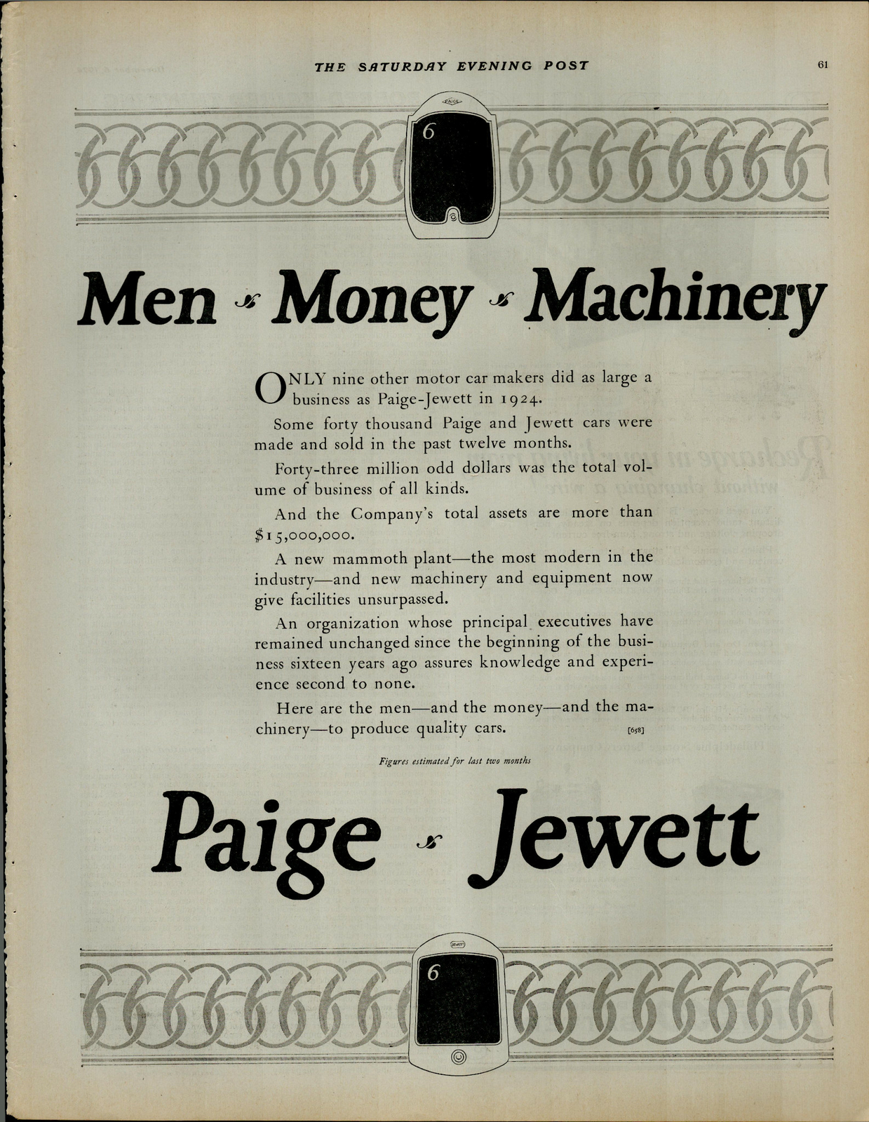 1924 Paige Jewett Men Money Machinery Vintage Print Ad 3981 | eBay