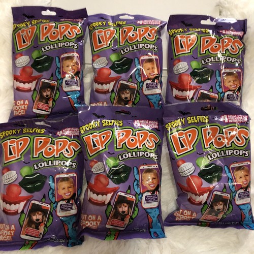 Halloween Spooky Selfies Assorted Monster Themed Lip Pops Lollipops, 6 ...