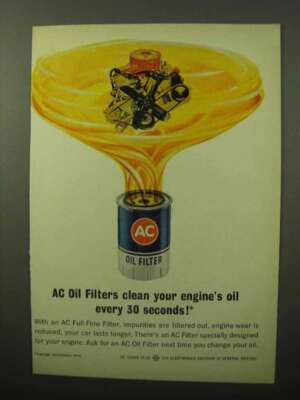 1964 AC Oil Filter Ad - Clean Your Engine's Oil | eBay
