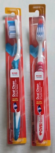 NEW LOT 2 CVS Dual Clean TOOTHBRUSHES Soft NIP - fast shipping | eBay