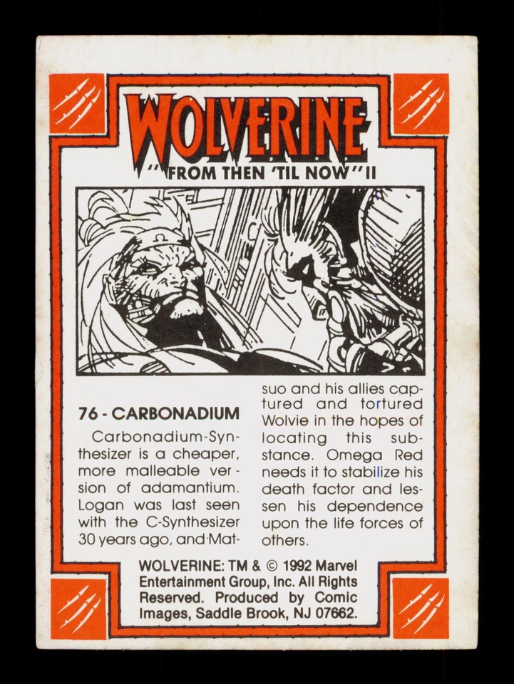 Carbonadium 76 1992 Wolverine Trading Card TCG CCG | eBay