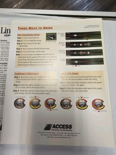 Links LS 1998, 1999 and 2000 (PC, 1999) Player's Manual only. No Game ...