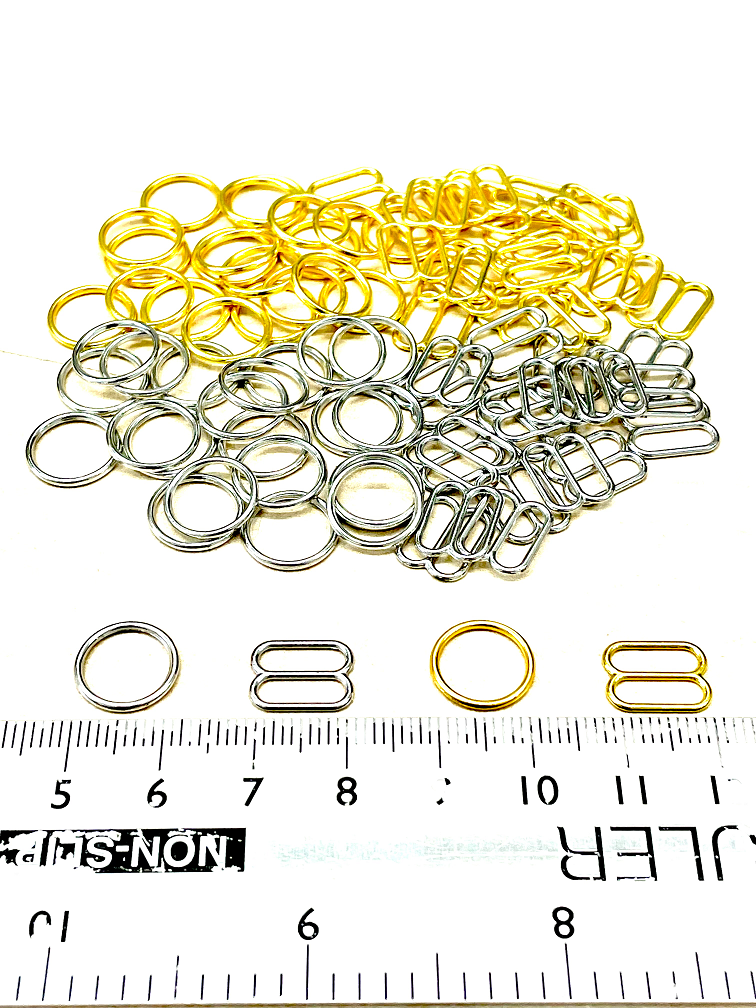 Metal Bra Strap Adjustment lingerie Slides, Rings or Sliders Silver ...