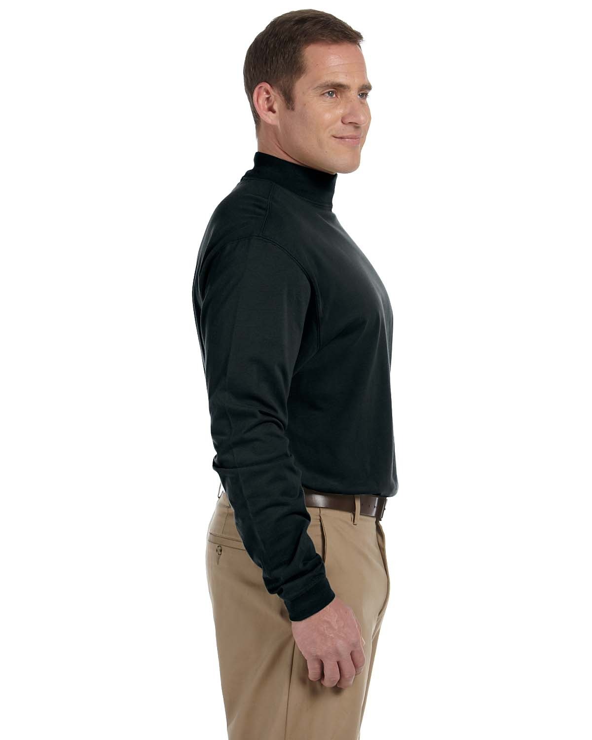 D420 Devon & Jones Sueded Cotton Jersey Mock Turtleneck Long Sleeve ...