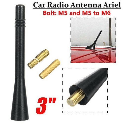 1x Car Short Stubby Antenna Aerial AM/FM Radio Mast Screw Type ...