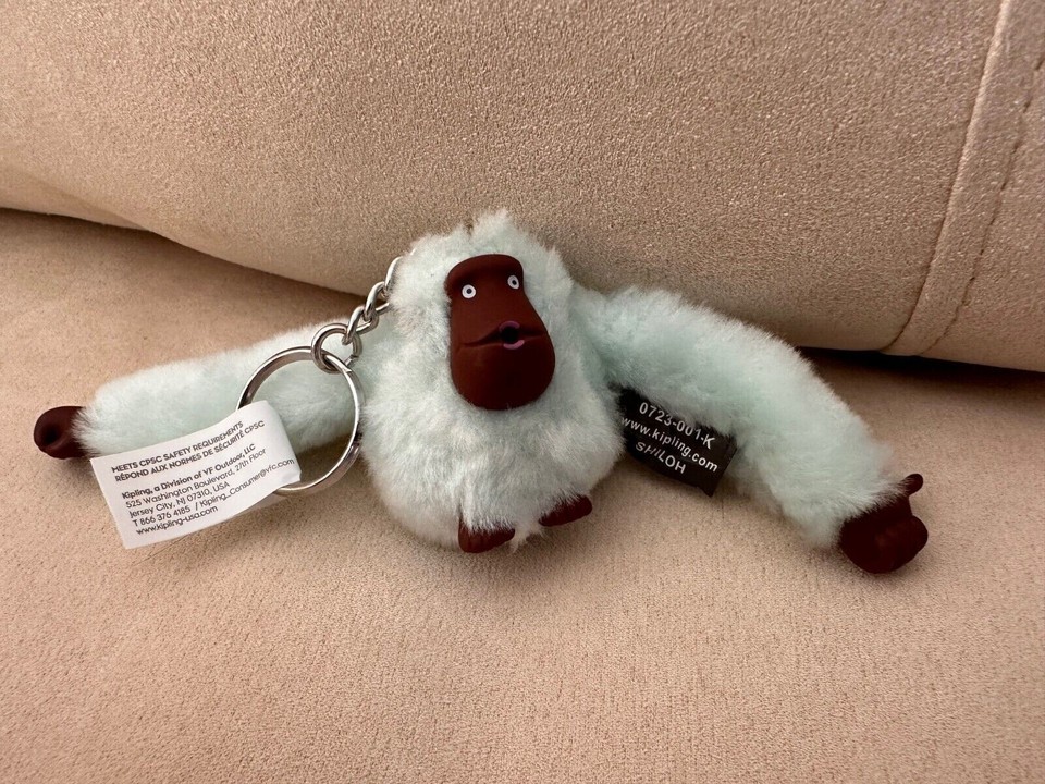 NWT KIPLING MONKEY KEYCHAIN KEY RING CHARM BLACK RED GRAY BLUE GREEN ...