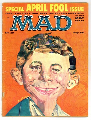 Mad 39 CC Beall celebrity watercolor cover! Wood! Drucker! 1958 EC ...
