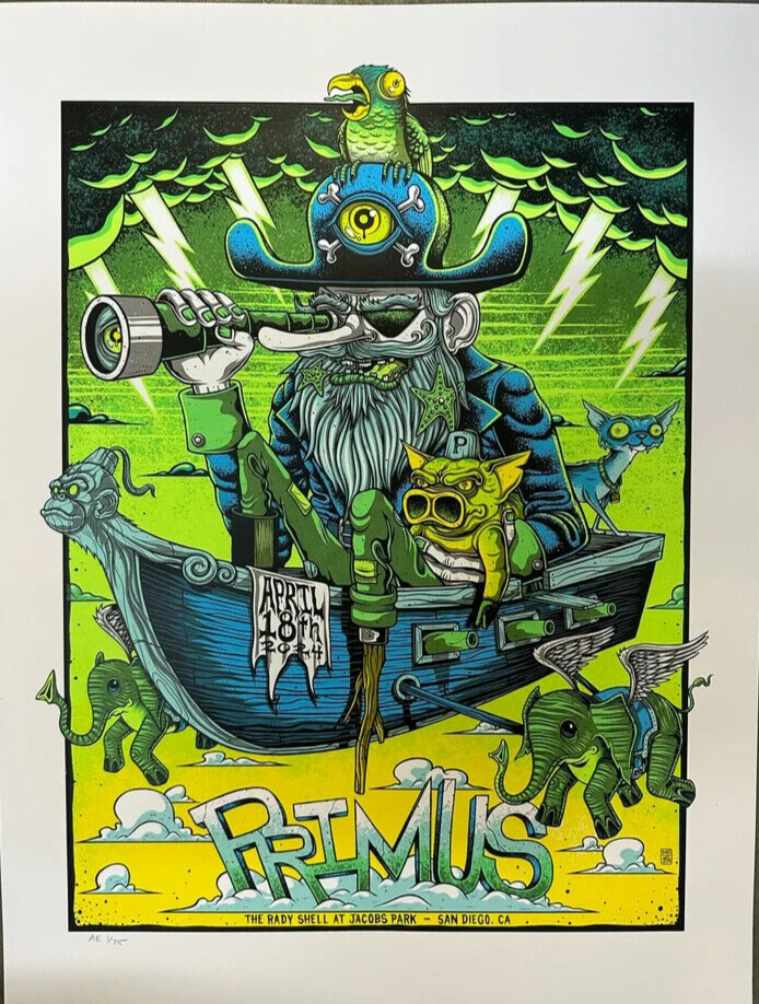 Primus Poster 4/18/2024 San Diego CA Signed & Numbered #/75 A/E | eBay