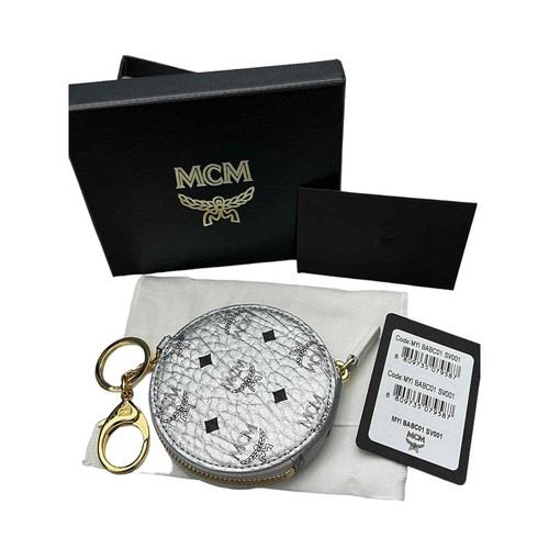 MCM Metallic Visetos Canvas Round Coin Purse Wallet KeyChain | eBay