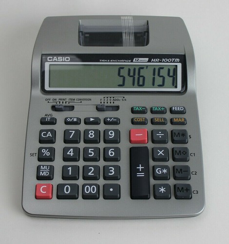 READ!! Casio (HR-100TM Plus) Mini Desktop Printing Calculator ...