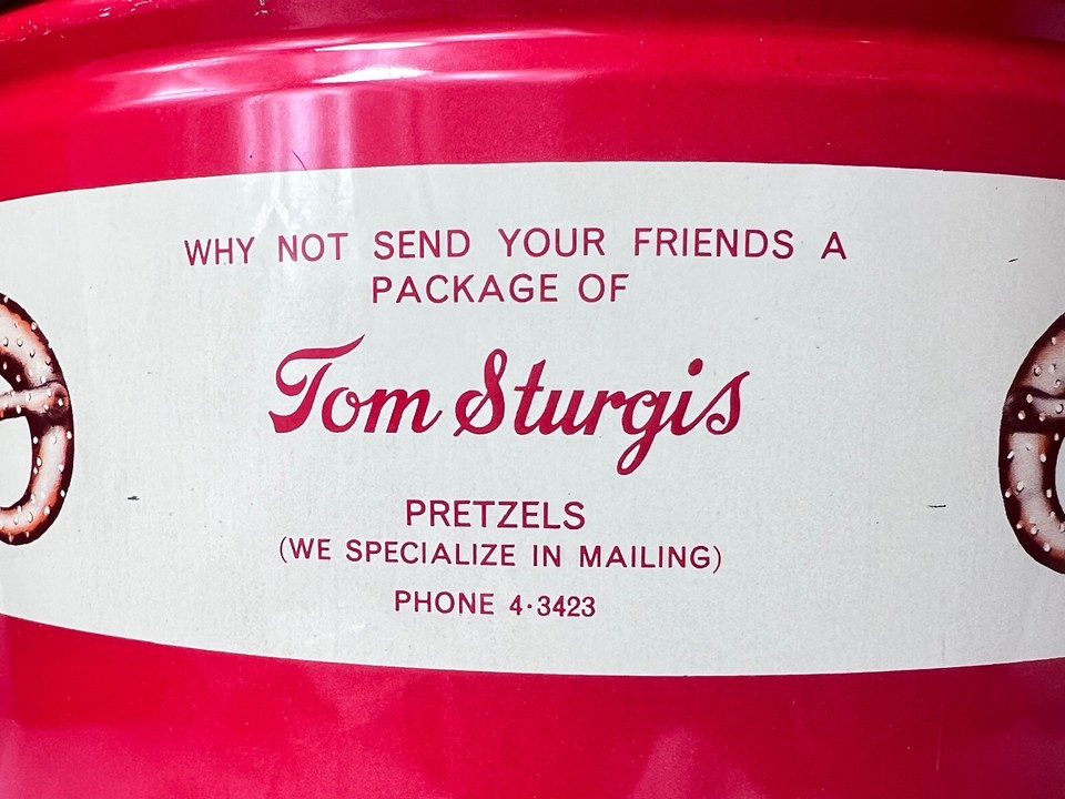 Tom Sturgis Pretzels Tin 2 Lb Container The Original Old Time Pretzel ...