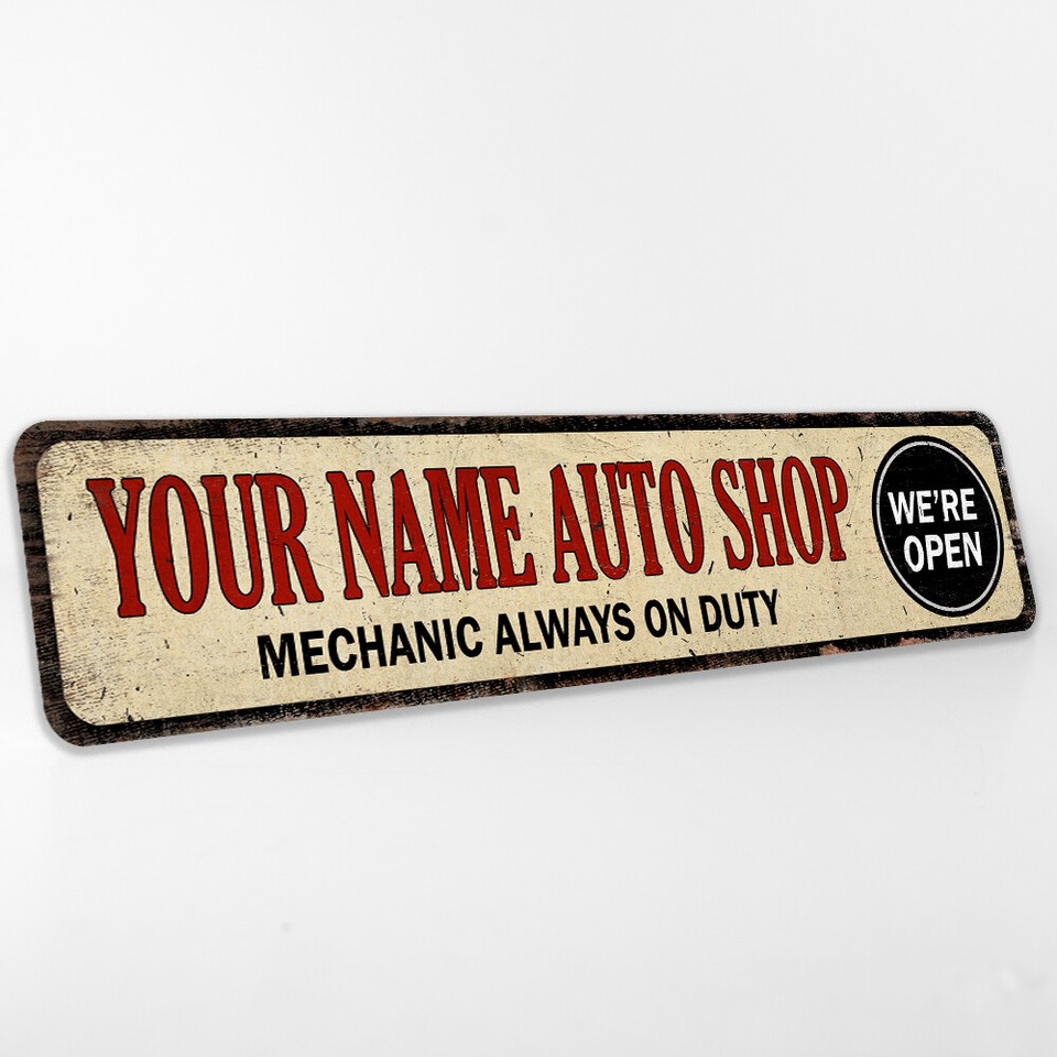 Custom Name Auto Shop Decor Sign Mechanic Personalized Gift 4x18 ...