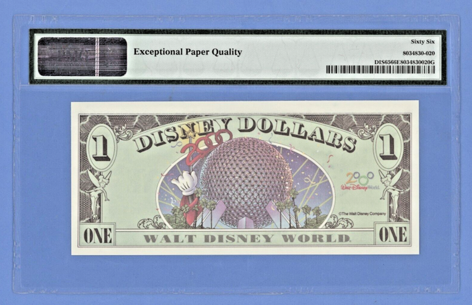 Disney Dollar - Epcot Ctr. | Millennium (2000 SERIES) PMG GEM 66 EPQ | eBay