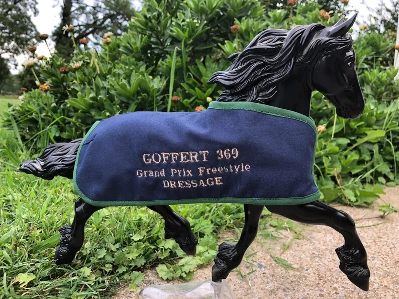 GOFFERT 369 embroidered blanket ~ Breyer Olympic Olympics DRESSAGE ...