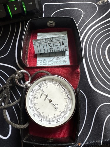Lufft German Chrome Plated Pocket Aneroid Compens Barometer Altimeter ...