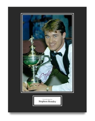 Stephen Hendry Hand Signed 16x12 Mount Display Snooker Crucible ...
