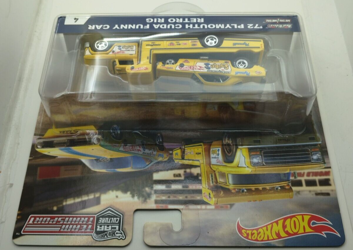 Hot Wheels 4 Car set culture Team Transport B Case Snake Mongoose ...