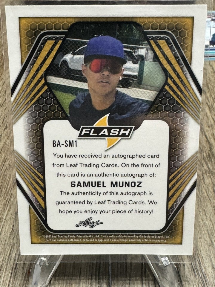 2021 LEAF FLASH SAMUEL MUNOZ ROOKIE/RC AUTOGRAPH CARD | eBay