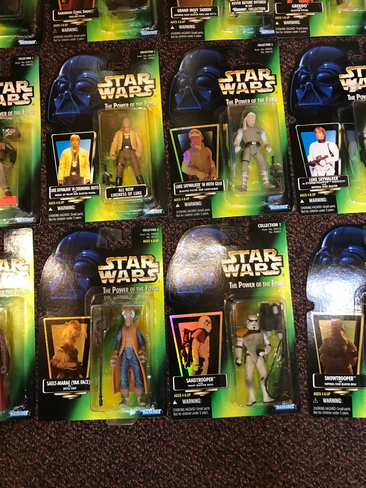 STAR WARS POTF2 GREEN MOSTLY HOLOGRAM ACTION FIGURES LOT OF 32 (NO ...