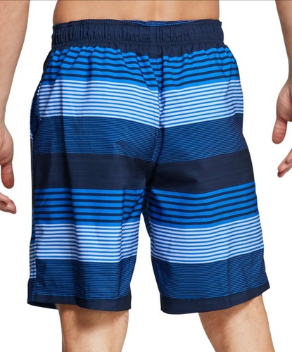 New Speedo Men's Border Line Striped Performance 20" Board Shorts Blue ...