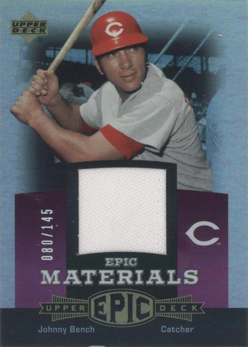 2006 Upper Deck Epic - Materials Johnny Bench #EM-JB2 Light Purple /145 ...