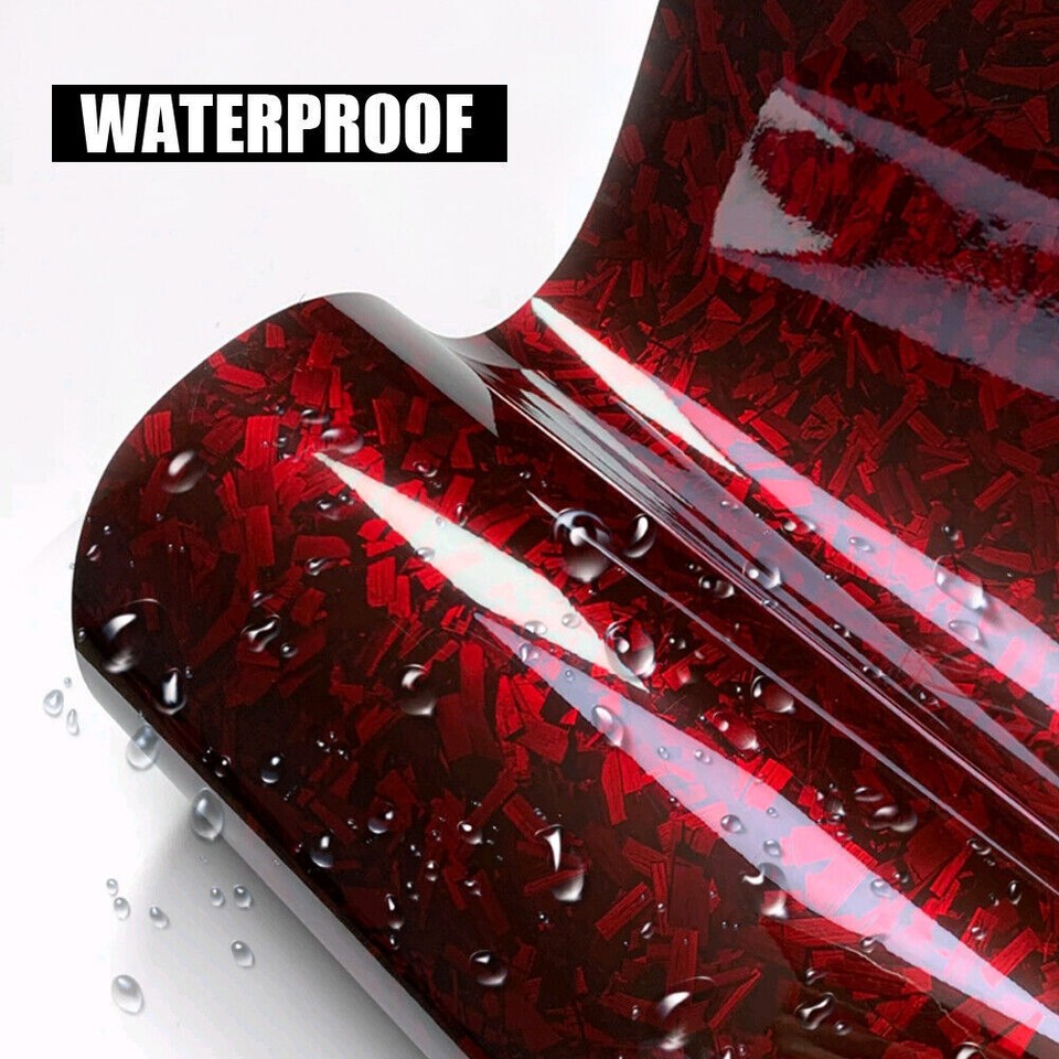 Glossy Red Vinyl Wrap Sticker Forged For Car Body Carbon Fiber Wrapping ...