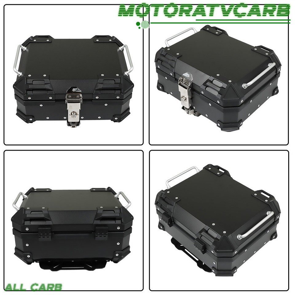 Motorcycle Aluminum Trunk Rear Top Case Luggage Tour Tail Tool Box Lock ...