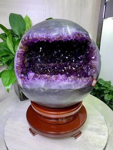 59.1LB Top Natural gold rutile Quartz Amethyst Geode Start Smile ...