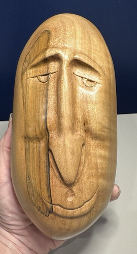 Hand Carved Walnut Wood Face Wall Hanging Made in Canada | eBay