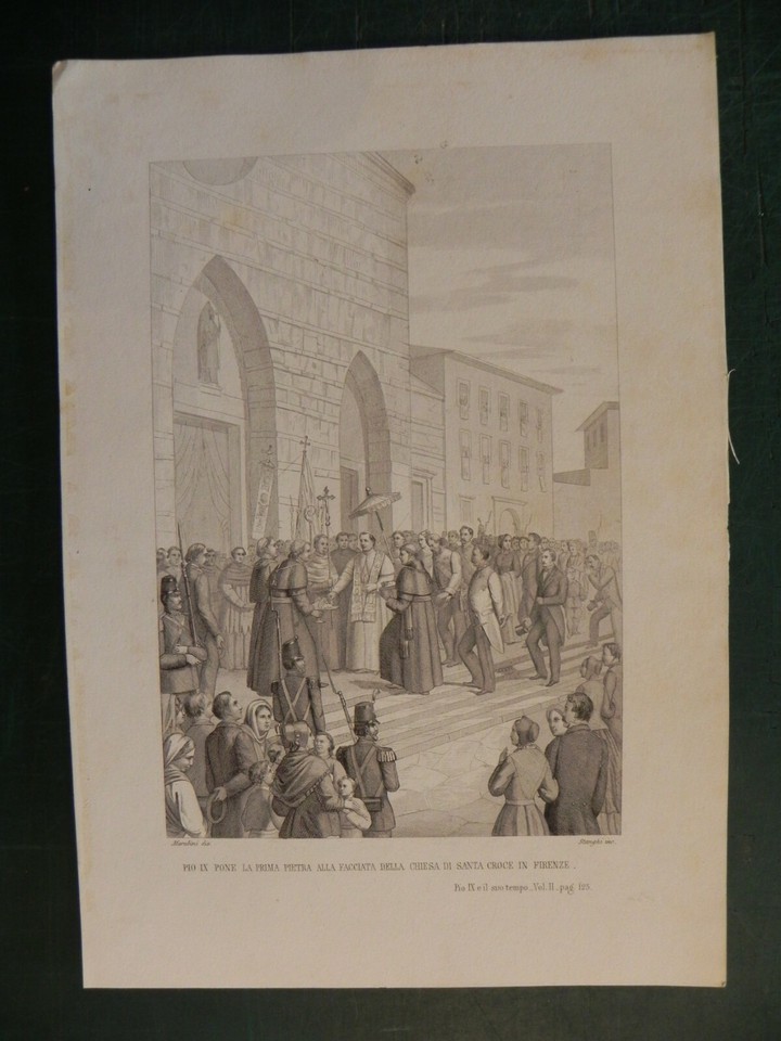 Pius XI Pope Bishop Pontiff Rome Lazio Bettazzi Marubini Etching 1870 ...