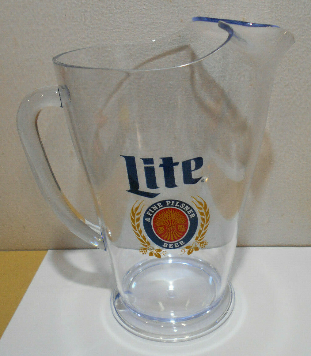 Lot of 2 New Miller Light Beer Plastic Beer Pitchers 9" x 7" OD | eBay