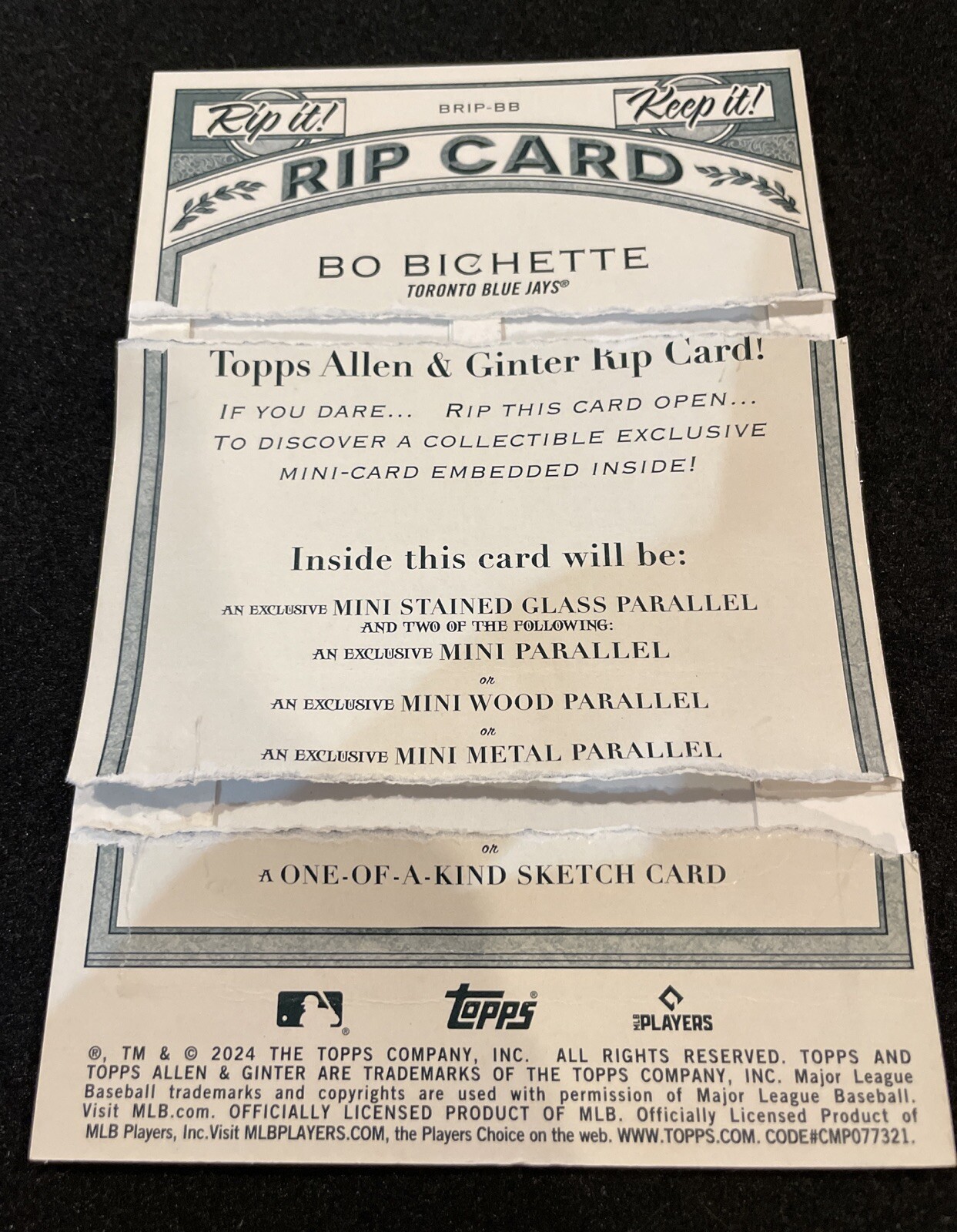 2024 Allen Ginter Box Topper RIP CARD BRIP-BB (RiPPED) | eBay