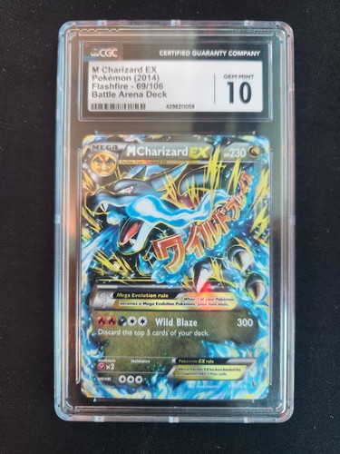 CGC 10 Gem MINT M Charizard EX Flashfire 69/106 Battle Arena Pokémon Card Slab | eBay