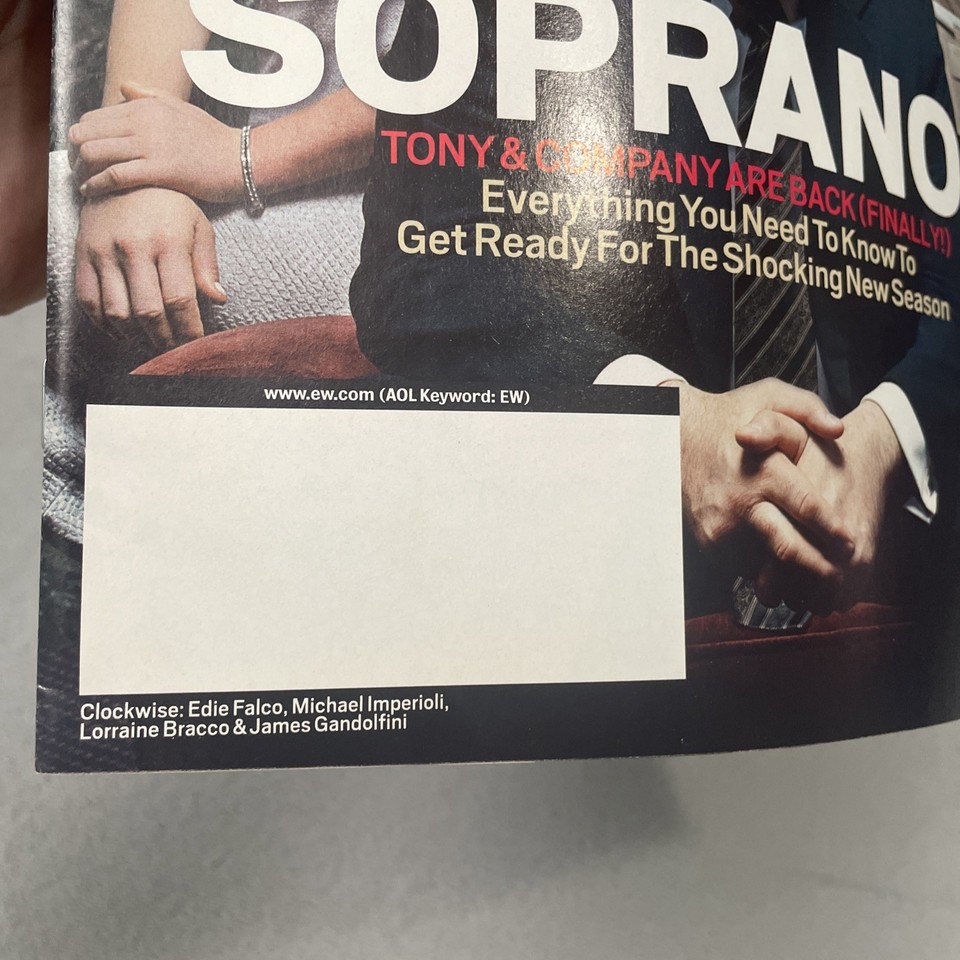 Entertainment Weekly #867 March 10, 2006 Sopranos Tony Carmela Melfi ...
