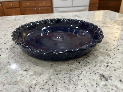 Cornelison Bybee KY BB Pottery 10”Midnight Blue Deep Dish Scalloped ...