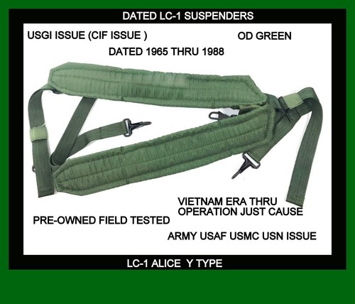 1965- 1988 Military Alice Suspenders Individual Equipment Harness Y ...