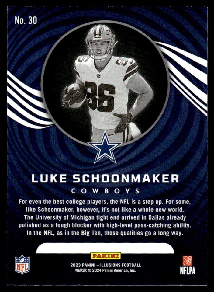 Luke Schoonmaker Rookie 2023 Panini Illusions #30 Dallas Cowboys | eBay