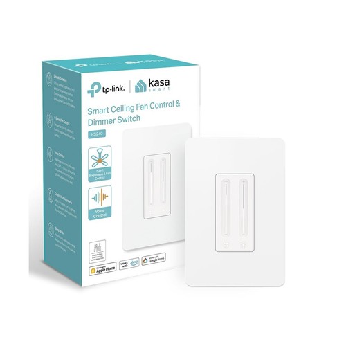 Kasa Smart Ceiling Fan Control & Dimmer Switch | Adjustable 4-Speed ...