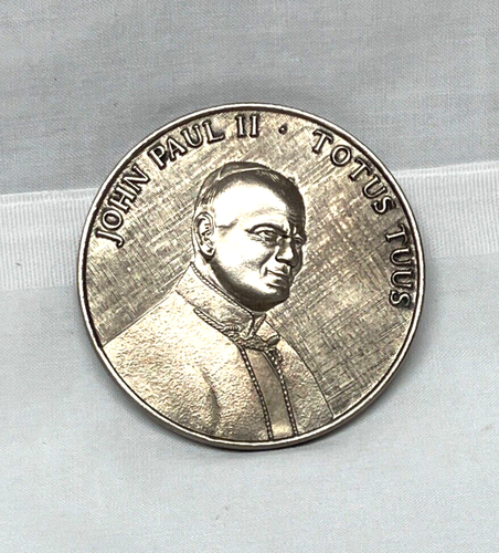 1987-1988 Catholic Pope John Paul II Marian Year Silver-Tone Pocket ...