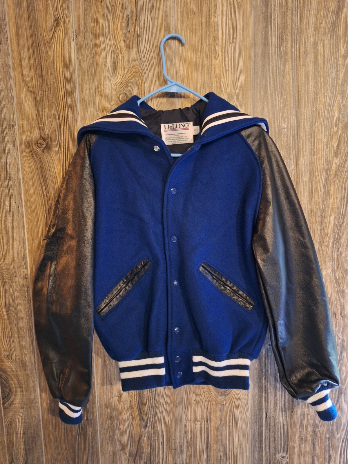 DeLong Sailor Collar Varsity Jacket Wool And Leather … - Gem